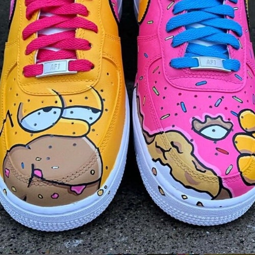 The Simpsons Nike Air Force 1 Mid Custom Shoes Hand Painted - Etsy