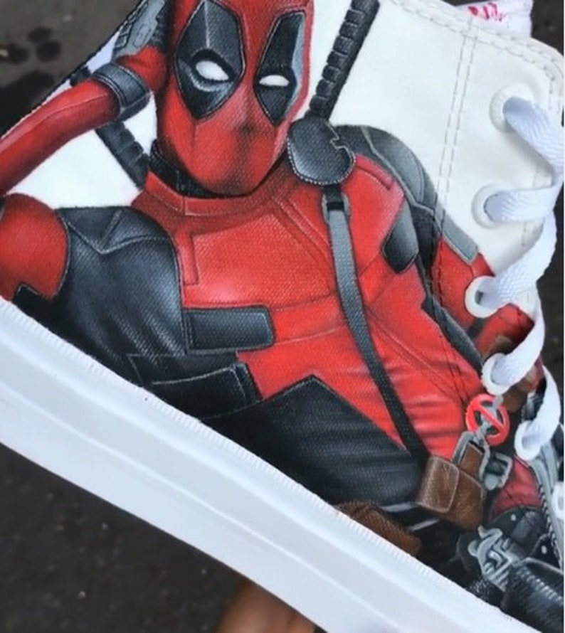 Deadpool Movie Converse Custom Shoes Hand Painted Shoes Ryan Reynolds ...