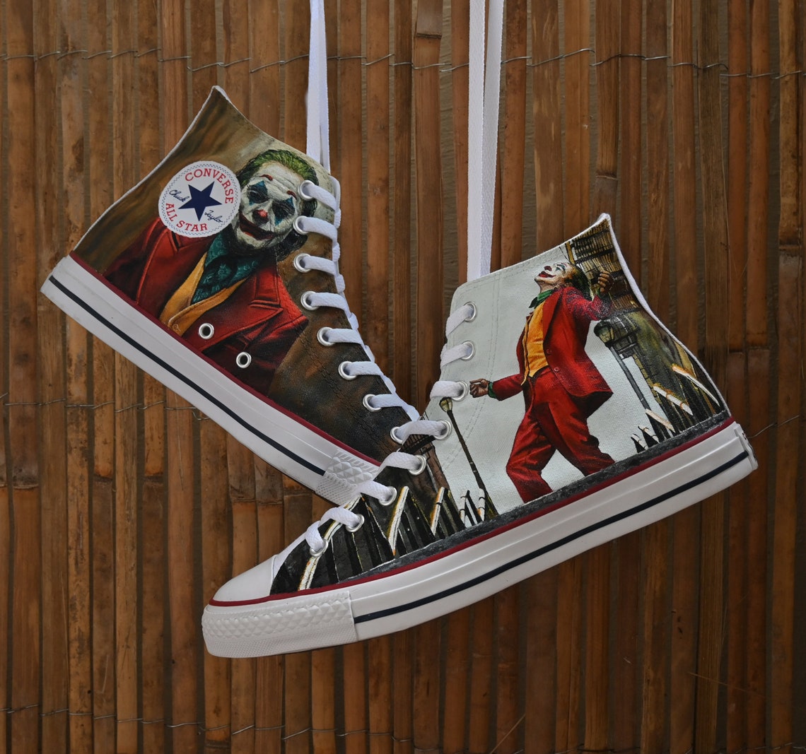 Joker Movie Converse Custom Shoes Hand Painted Shoes Joaquin Phoenix - Etsy