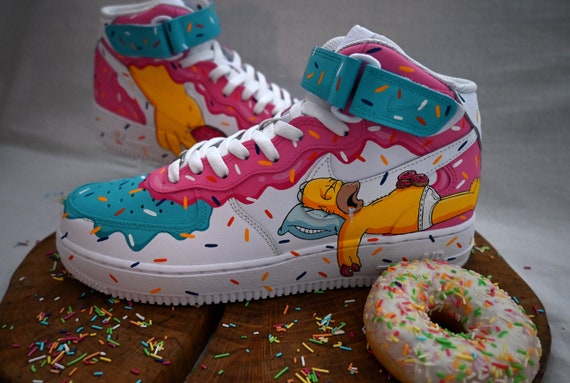 The Simpsons Nike Air Force 1 Mid Custom Shoes Hand Painted - Etsy UK