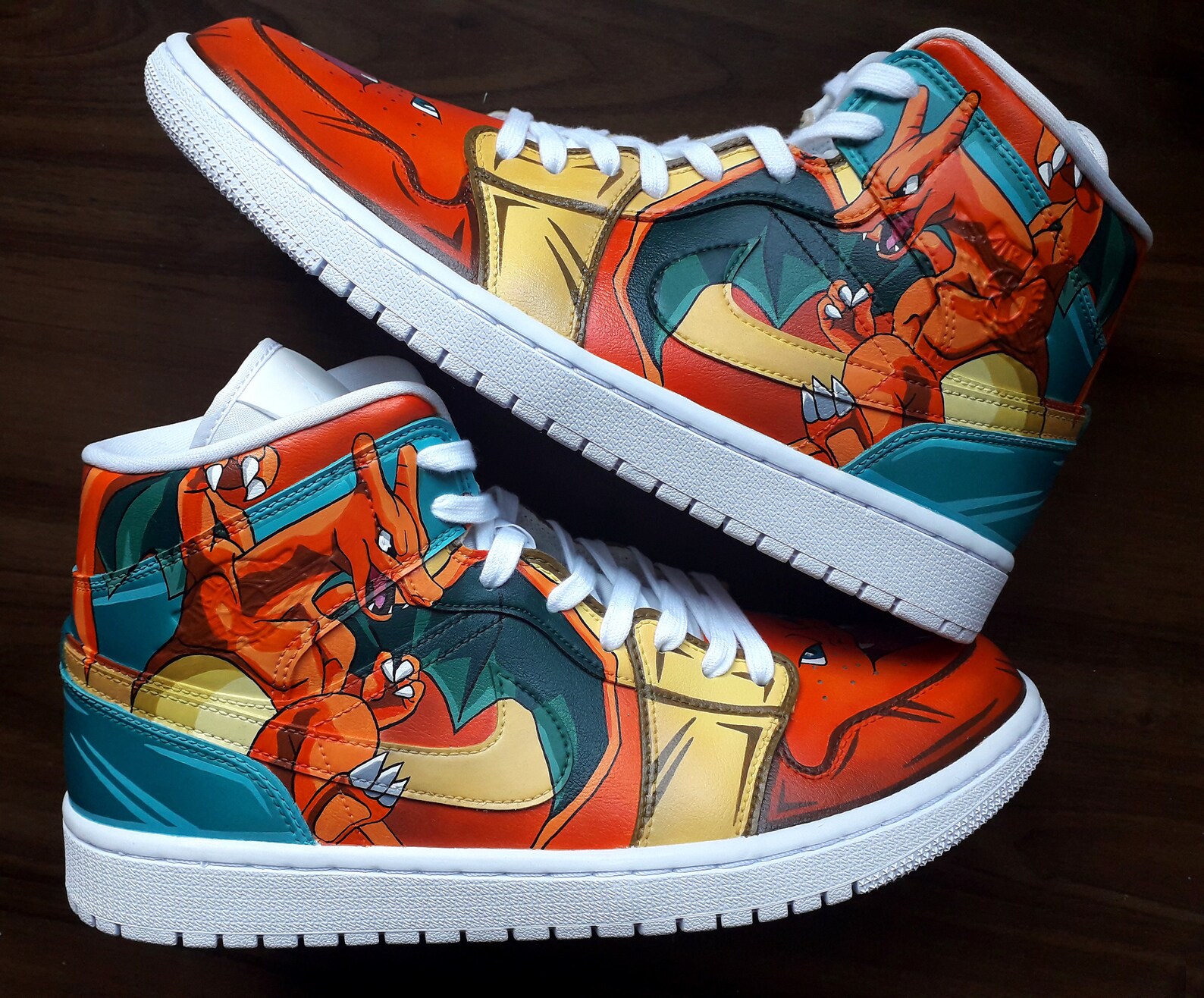 Pokemon Charizard Nike Air Jordan 1 Hand Painted Custom Shoes - Etsy