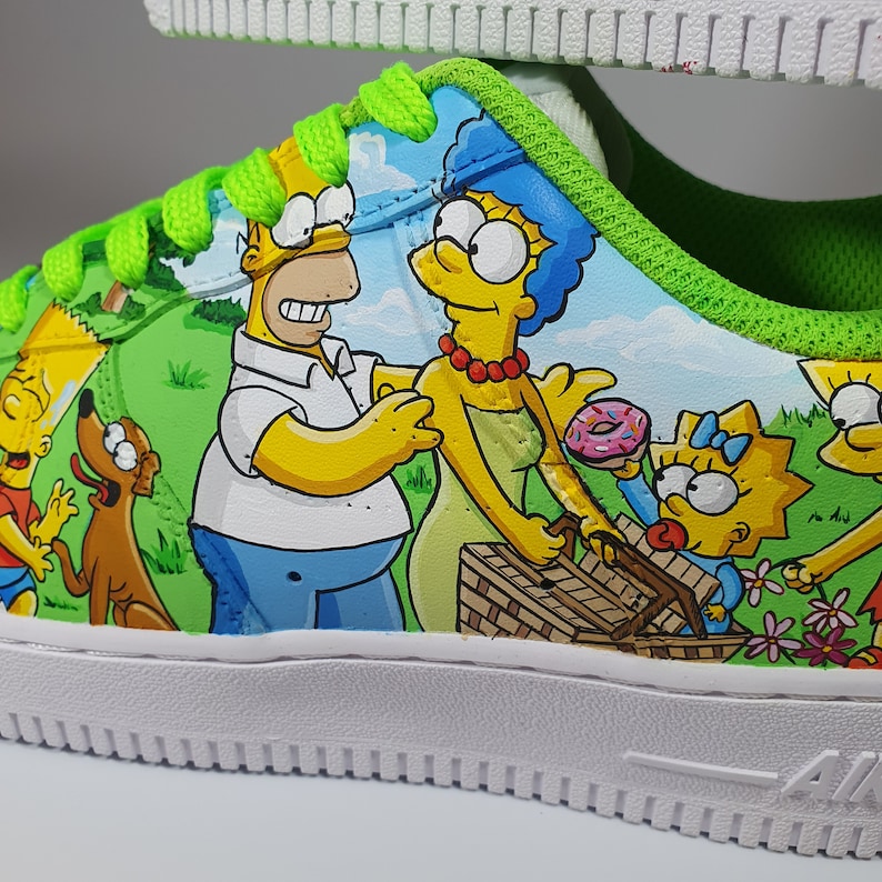 The Simpsons Nike Air Force 1 Low Custom Shoes Hand Painted Shoes Homer ...