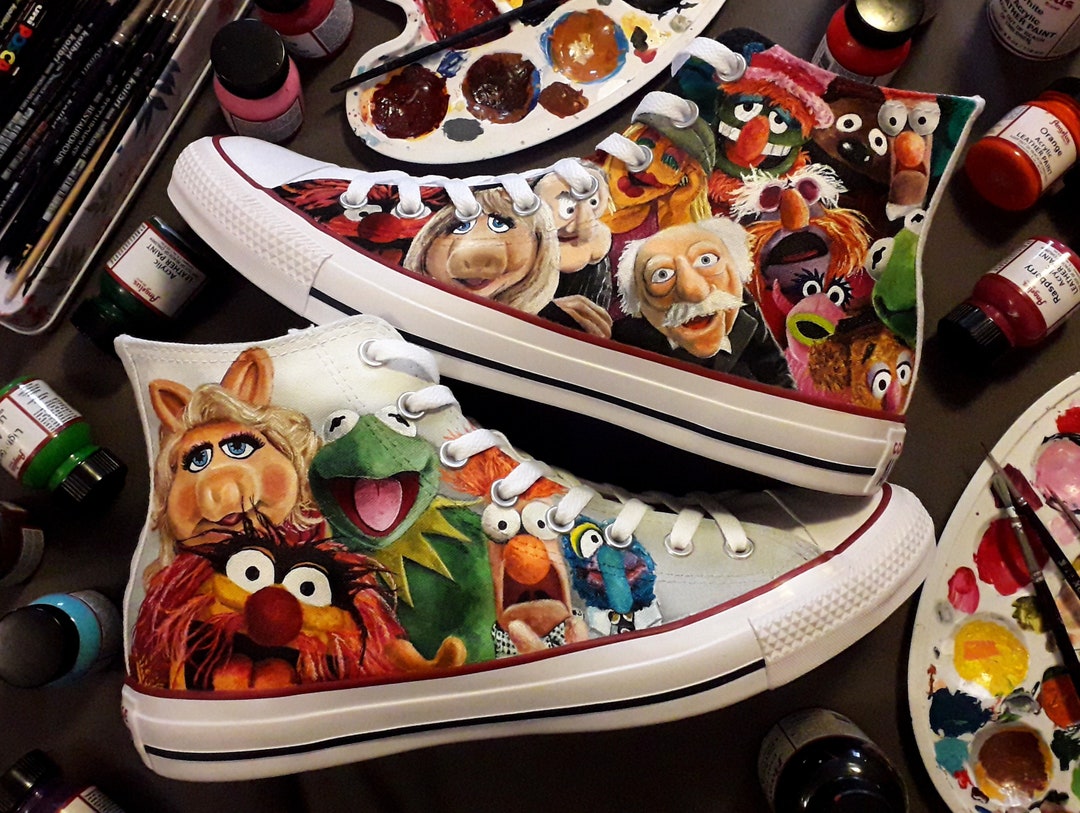 The Muppets Converse Custom Shoes Hand Painted Shoes Kermit - Etsy