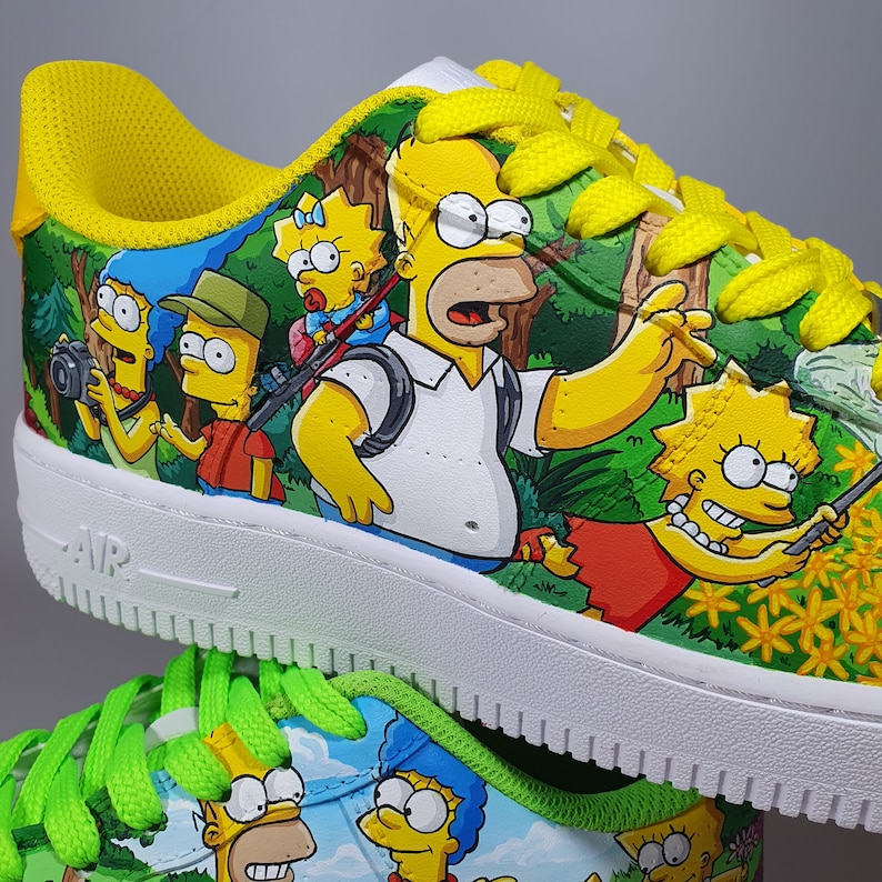 The Simpsons Nike Air Force 1 Low Custom Shoes Hand Painted Shoes Homer ...