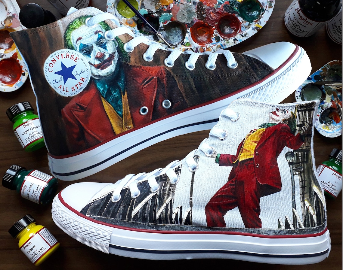 Joker Movie Converse Custom Shoes Hand Painted Shoes Joaquin Phoenix - Etsy