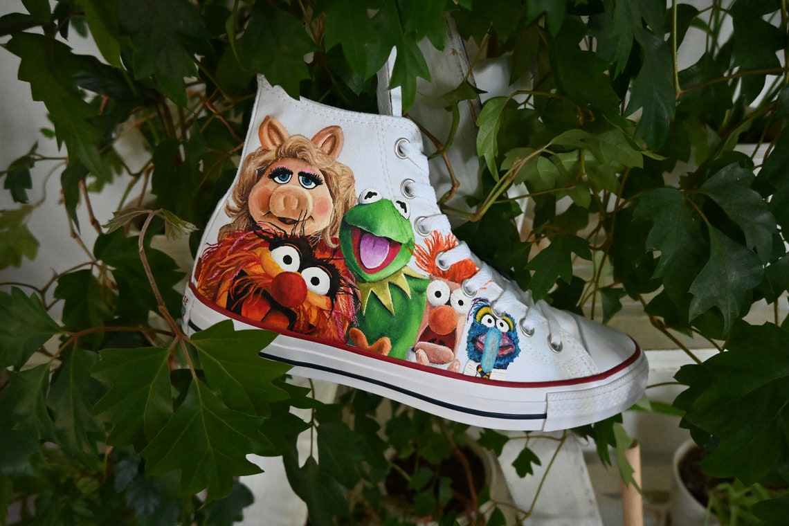 The Muppets Converse Custom Shoes Hand Painted Shoes Kermit - Etsy