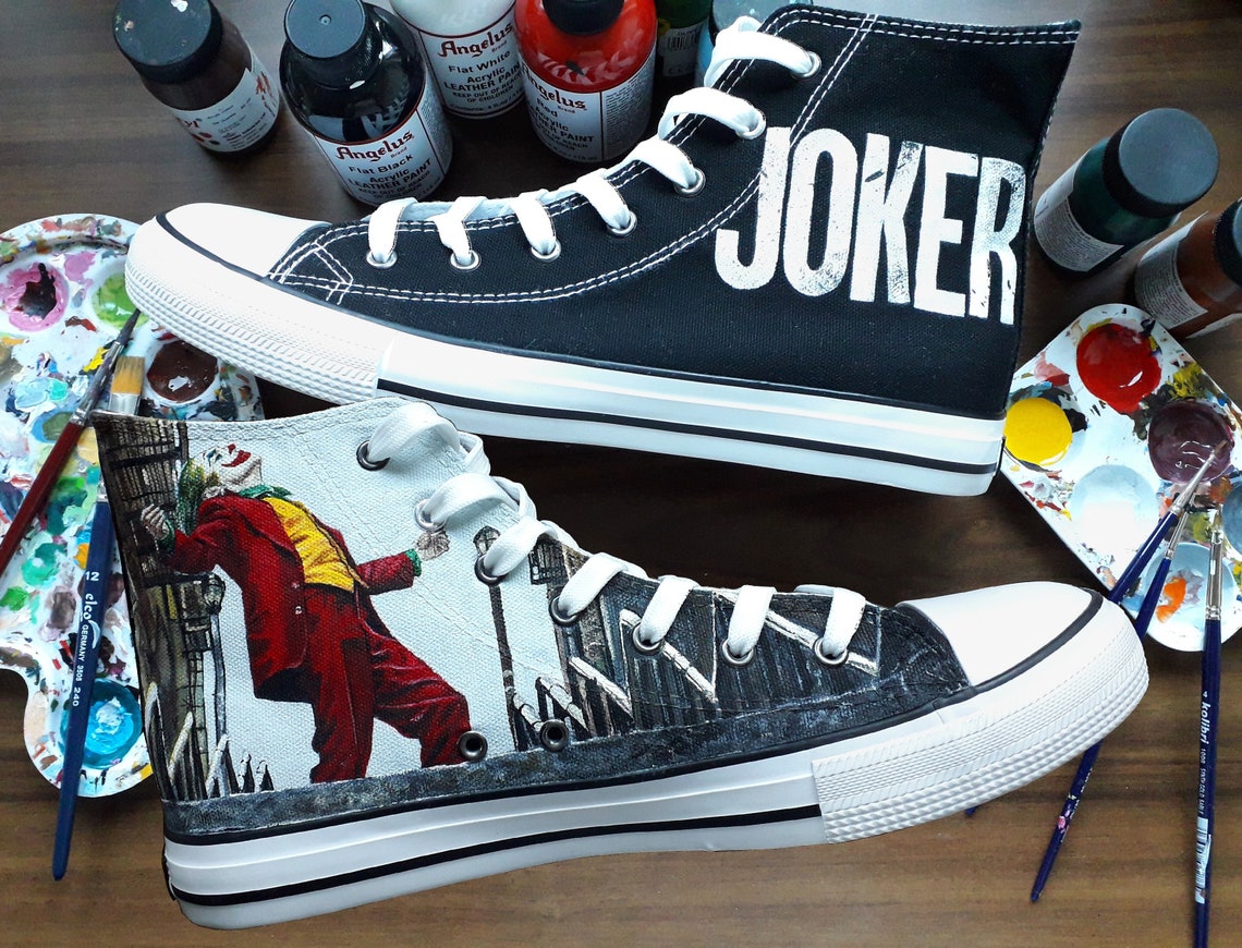 Joker Movie Converse Custom Shoes Hand Painted Shoes Joaquin - Etsy