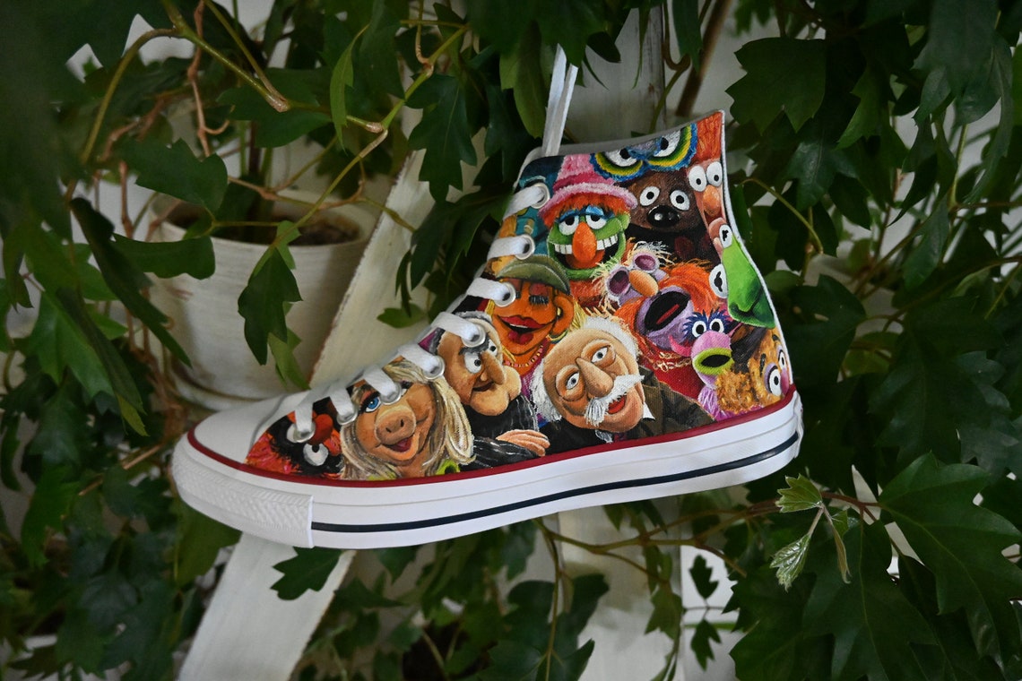 The Muppets Converse Custom Shoes Hand Painted Shoes Kermit - Etsy