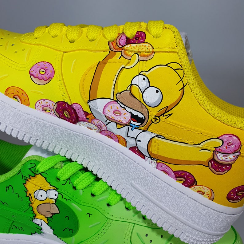 The Simpsons Nike Air Force 1 Low Custom Shoes Hand Painted Shoes Homer ...