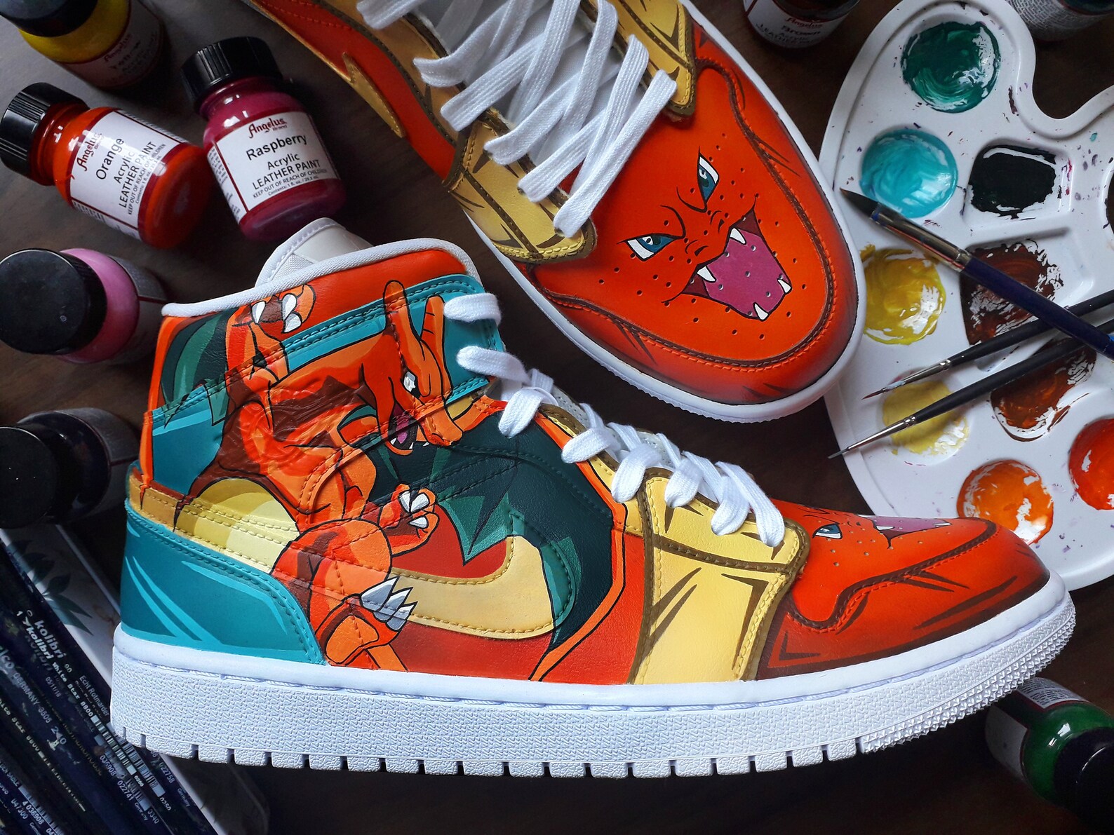 Pokemon Charizard Nike Air Jordan 1 Hand Painted Custom Shoes - Etsy