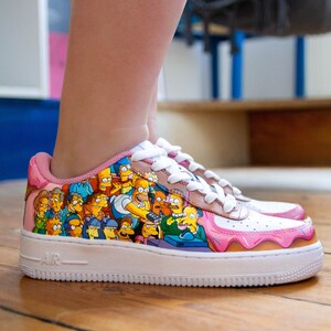 The Simpsons Nike Air Force 1 Mid Custom Shoes Hand Painted Shoes Homer ...