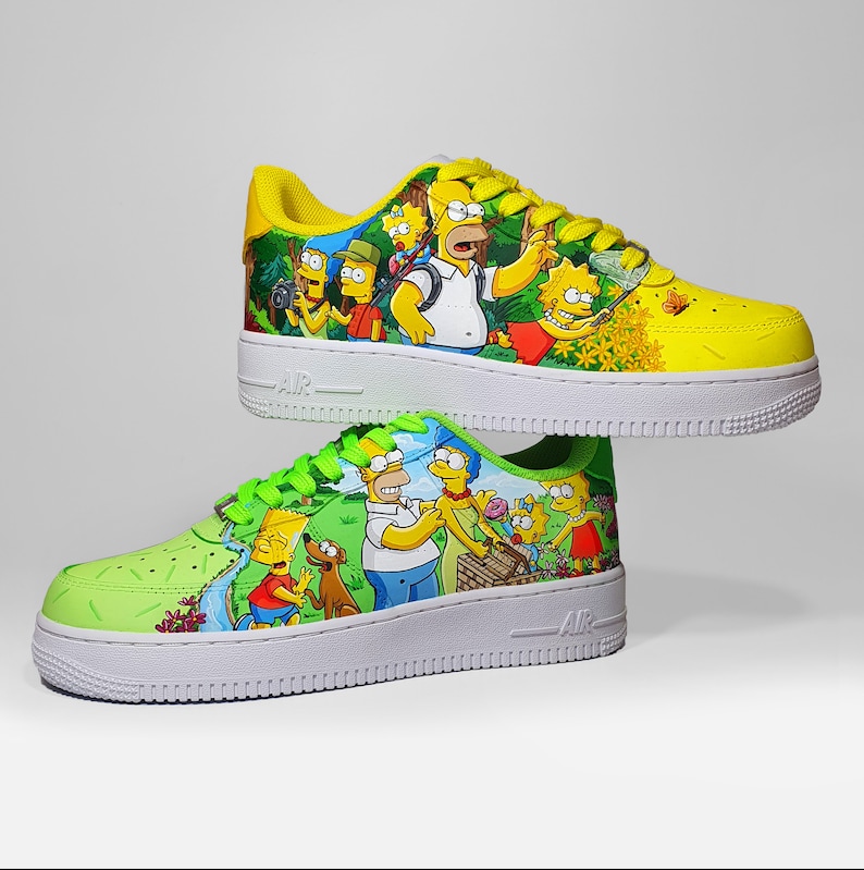 The Simpsons Nike Air Force 1 Low Custom Shoes Hand Painted Shoes Homer ...