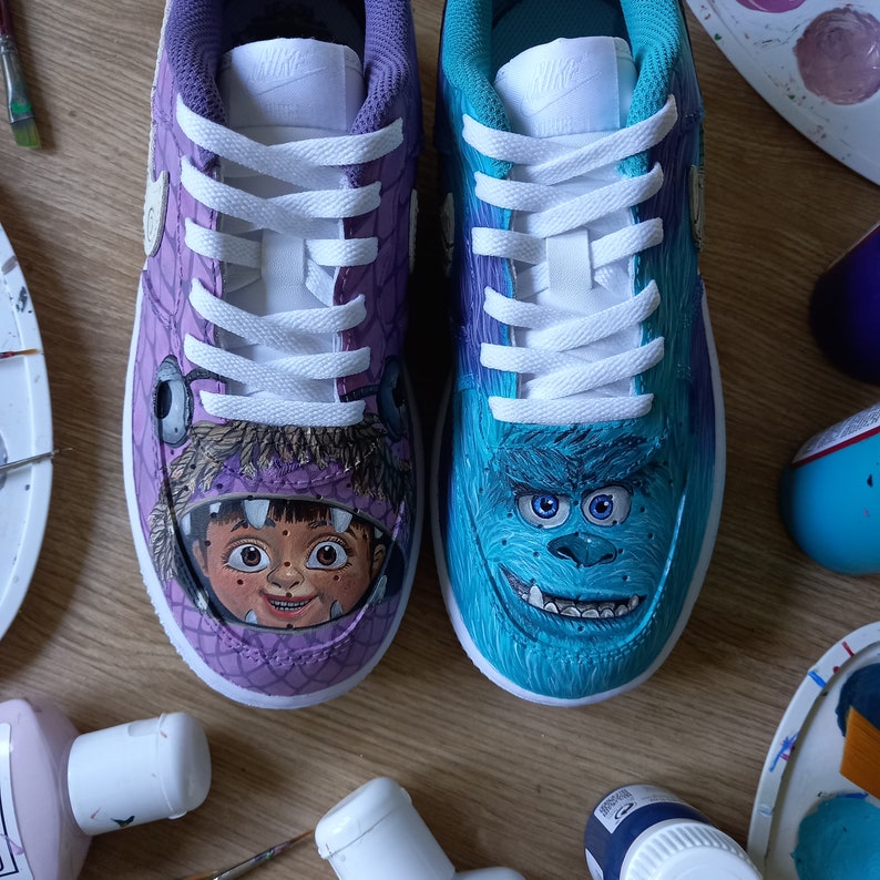 MONSTERS, INC. Mike Wazowski Sulley Nike Air Force 1 '07 Custom Shoes ...