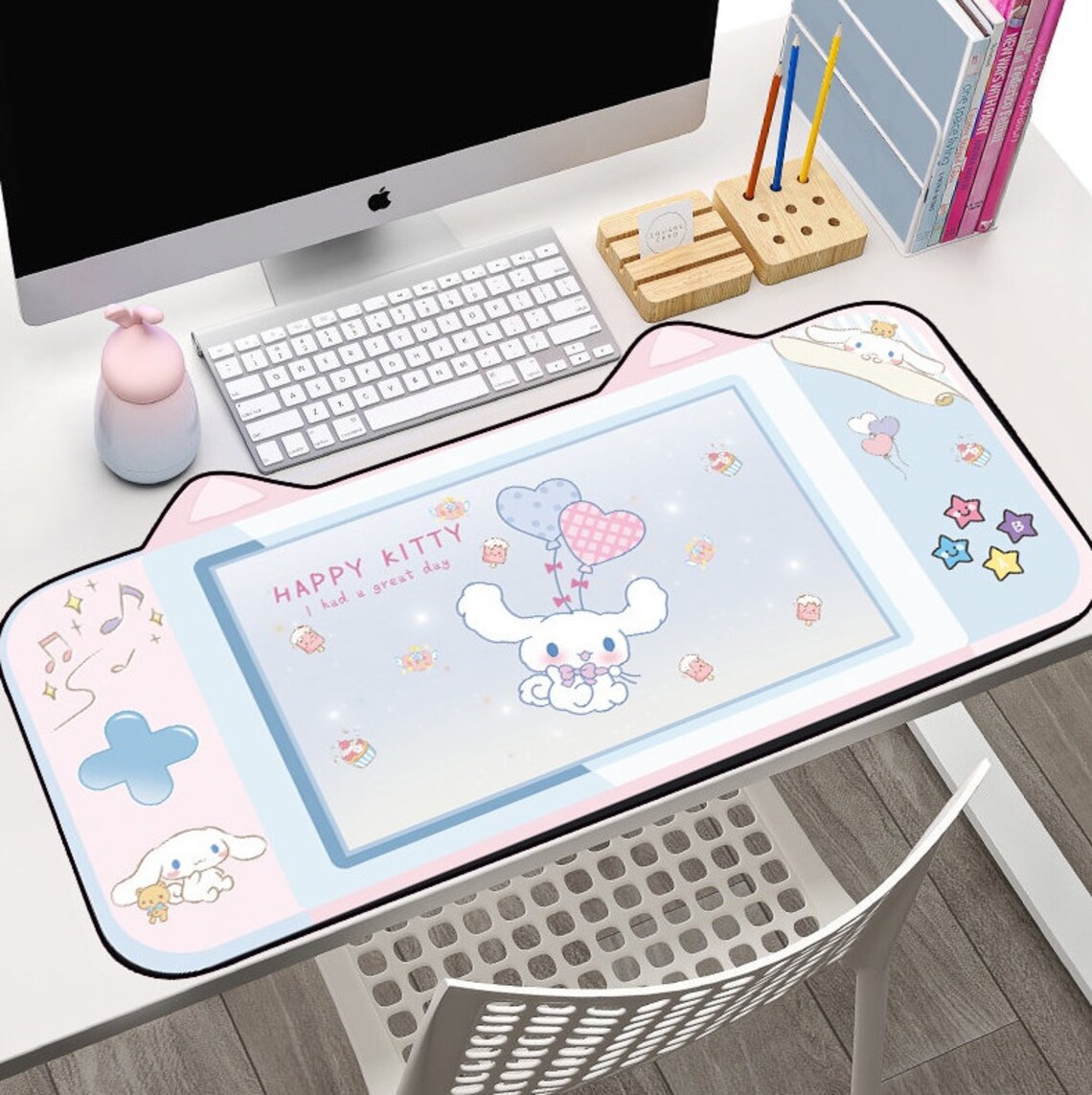 Cute Oversized Cat Ear Keyboard and Mouse Pad - Etsy