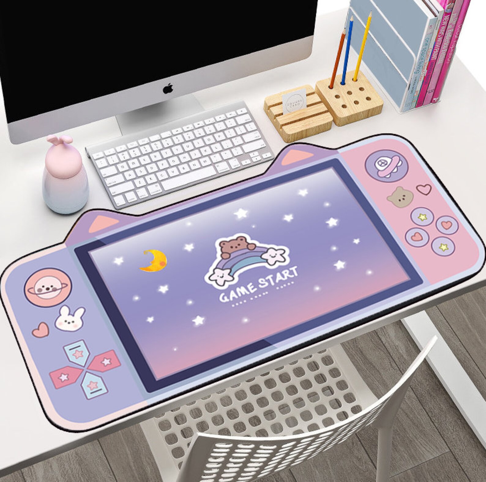 Cute Oversized Cat Ear Keyboard and Mouse Pad - Etsy