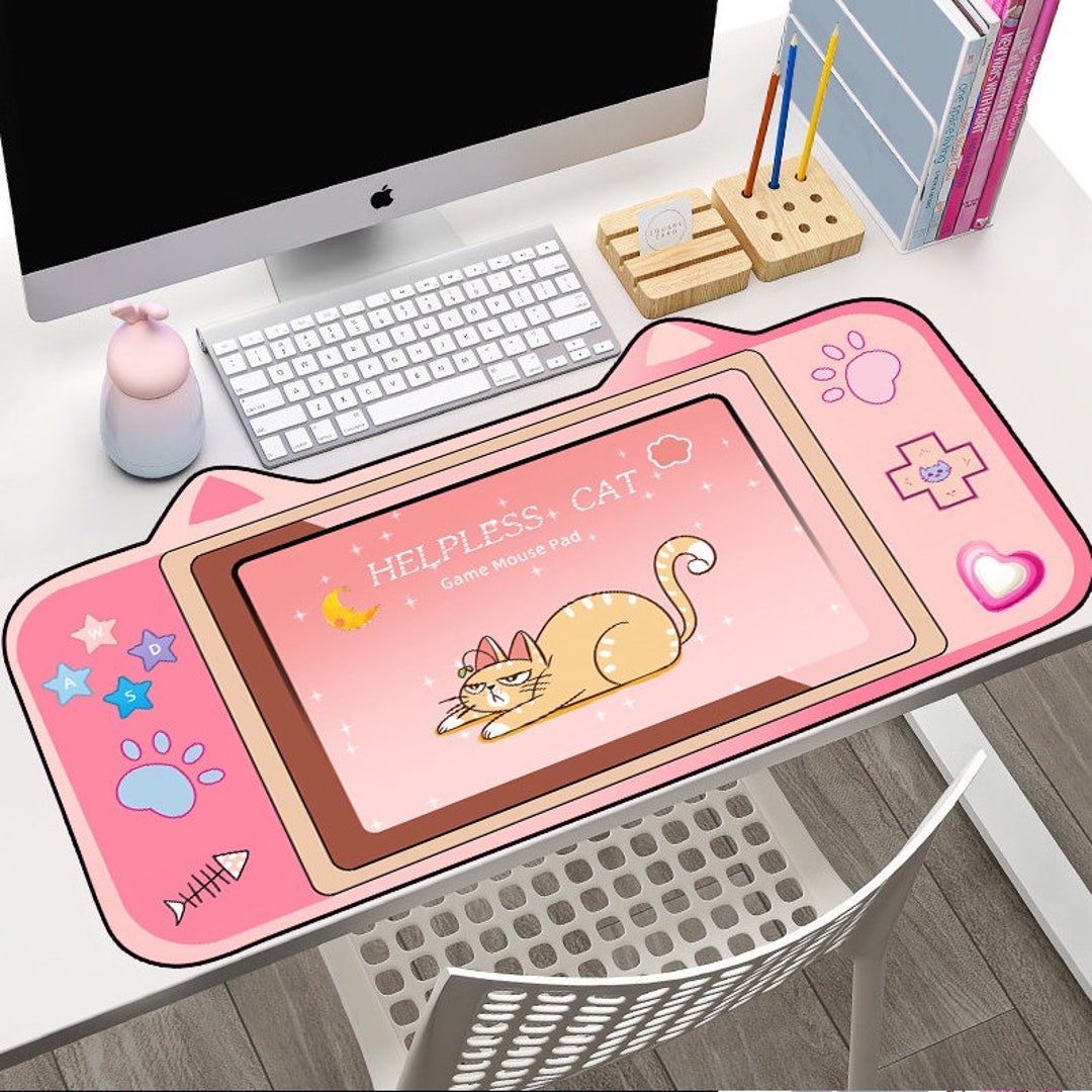 Cute Oversized Cat Ear Keyboard and Mouse Pad - Etsy