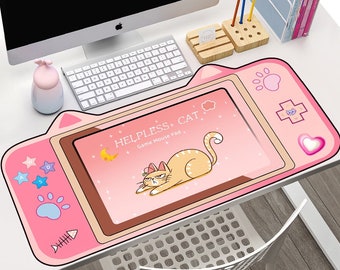 Cute Oversized Cat Ear Keyboard and Mouse Pad - Etsy