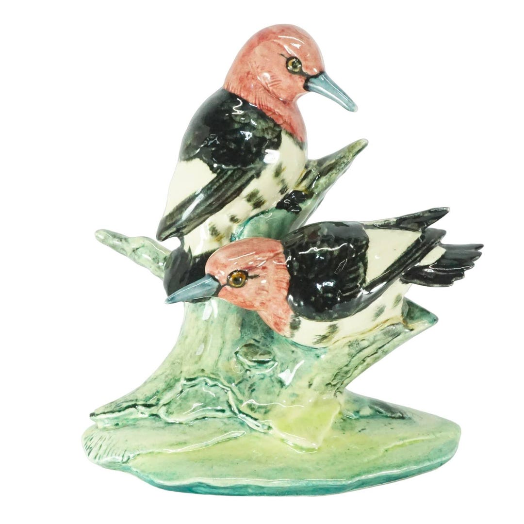 Vintage Stangl Pottery Birds, Double Red Headed Woodpecker Figurine ...