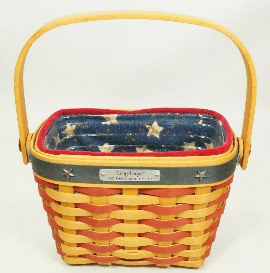 Longaberger 2001 Inaugural Basket Combo With Liner and Protector in ...
