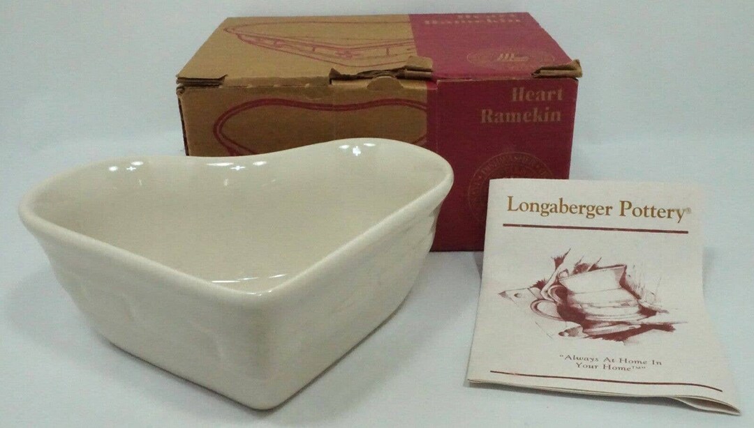 Longaberger Pottery 2000 Sweetheart Dish or Ramekin, Heart Shaped ...