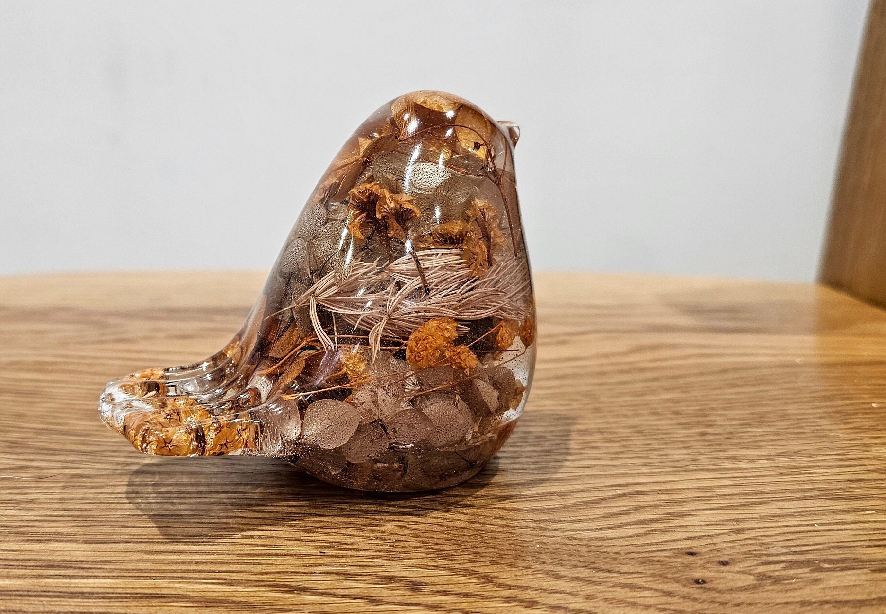 Ashes in Resin - Robin With Dried Flowers - Etsy