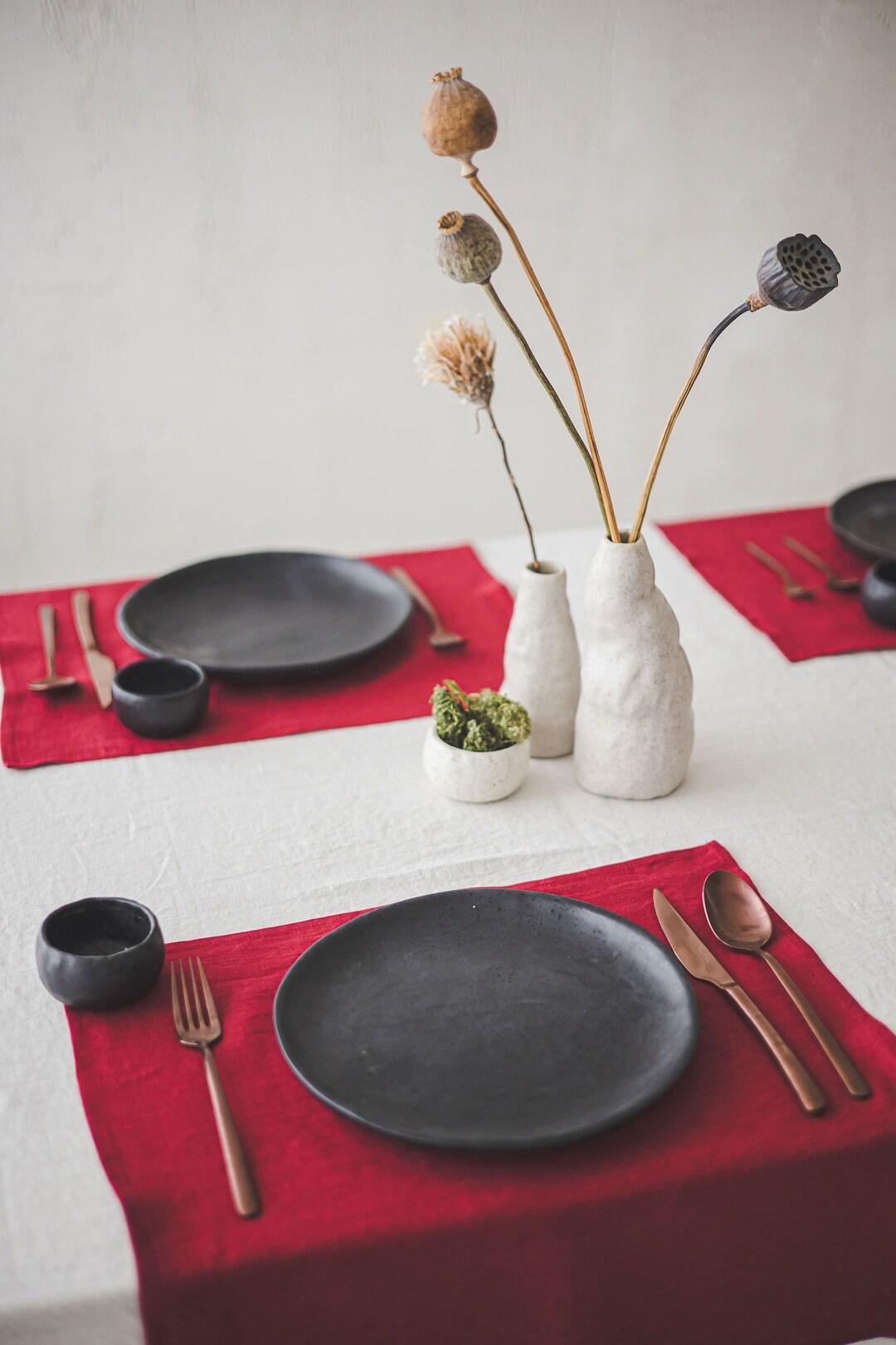 Ruby Red Linen Napkins Set of 4, 6, 8, 10, 12, 14, 16 / Housewarming ...