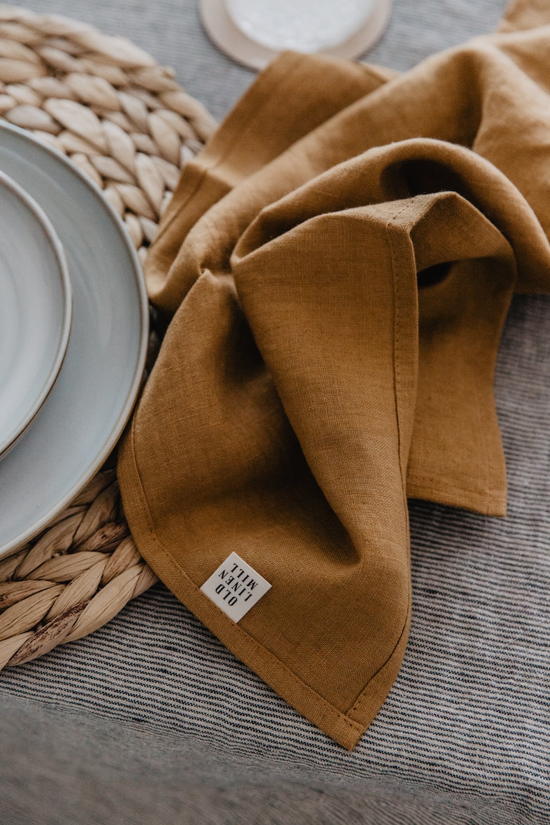 Linen Napkins Housewarming Gift / Linen Napkins Set Honey Gold - Etsy