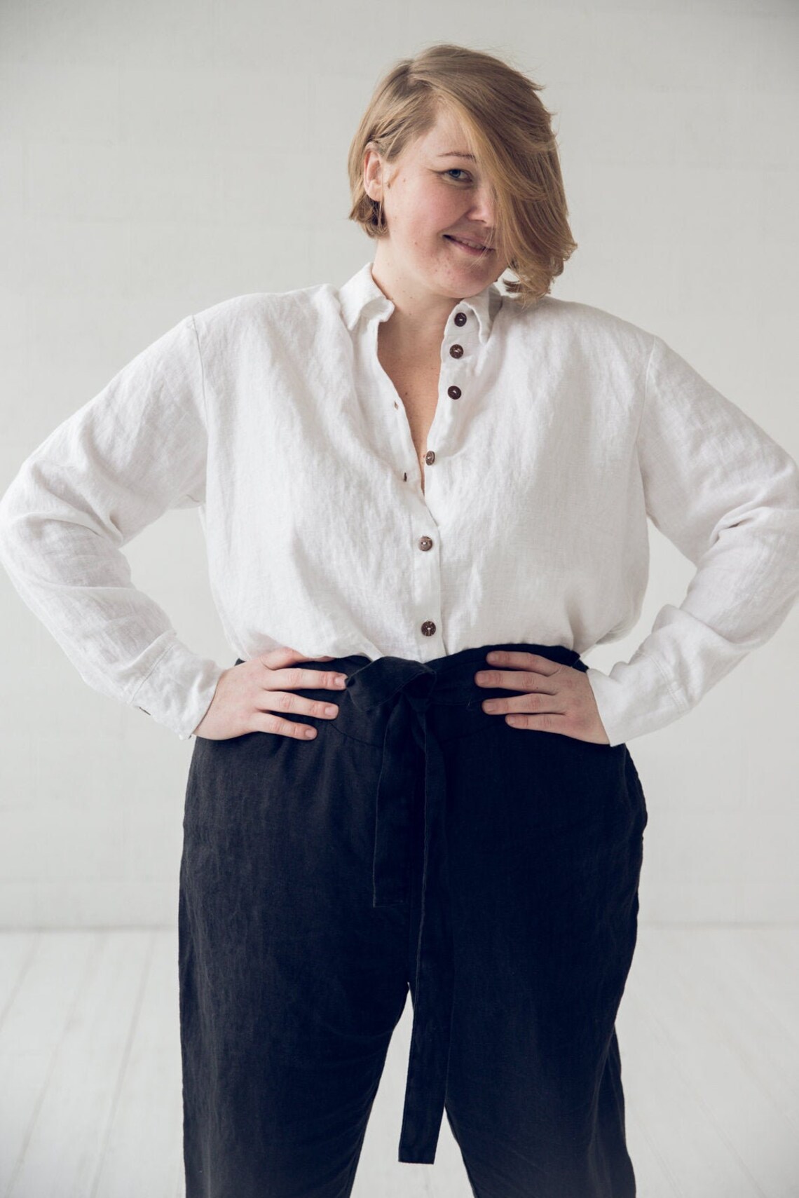 Classic Linen Shirt Long Sleeves Linen Shirt Plus Size Linen - Etsy
