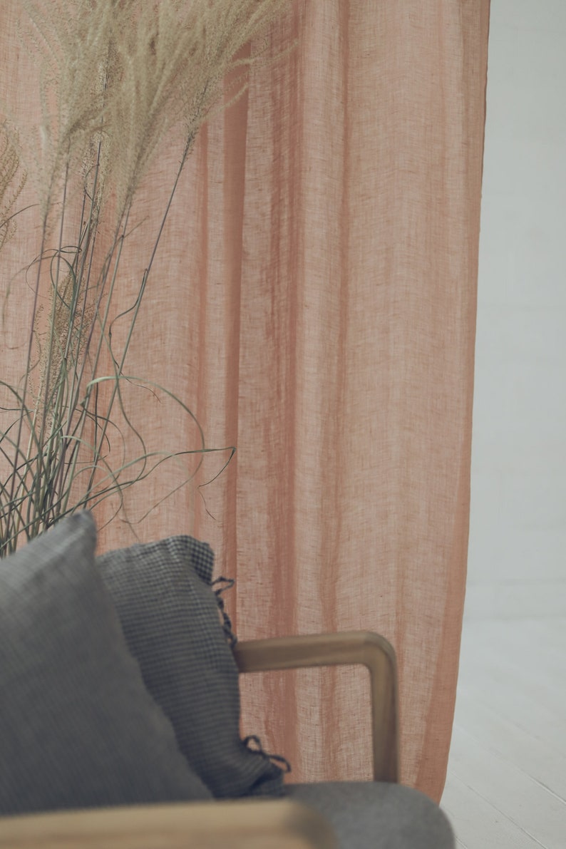 Tie Top Linen Sheer Day Curtain Panel Soft Washed Linen - Etsy