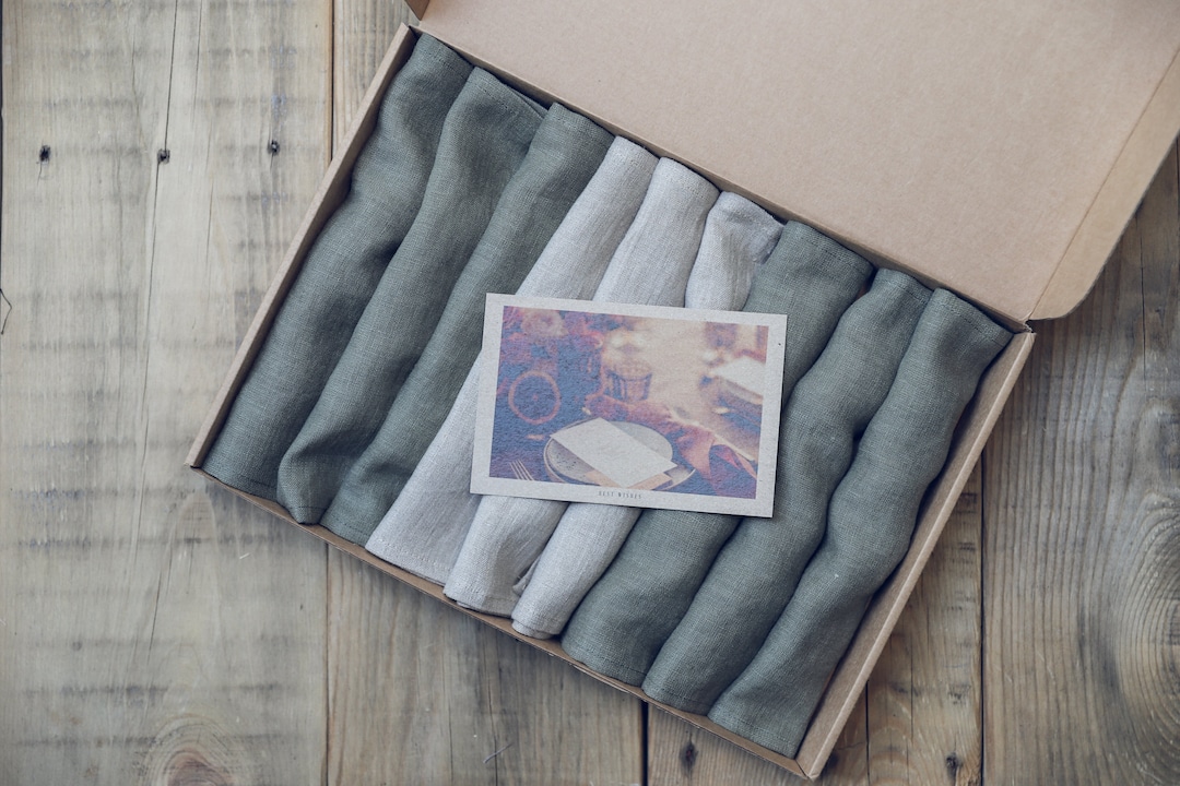 Linen Napkins Gift Set of 4, 6, 8, 10, 12, 14, 16 Handmade Gift in ...
