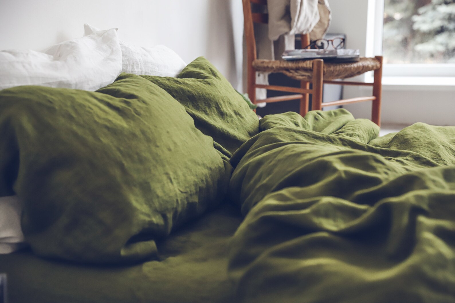 Bed Linen Set, Washed Linen Bedding, Linen Gift Set, Duvet Cover With ...