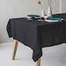 Black Linen Tablecloth Custom Linen Table Decor Round - Etsy