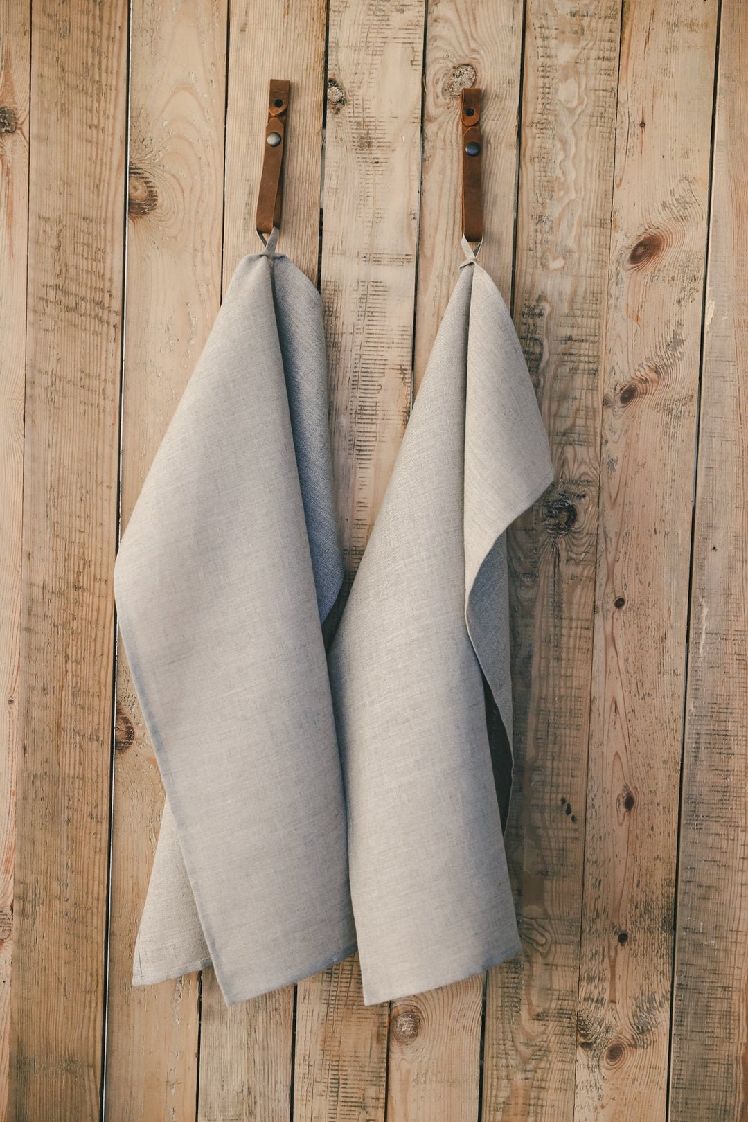 Classic Linen Kitchen Towels Set of 2, 100% Pure Linen Dish Towels ...