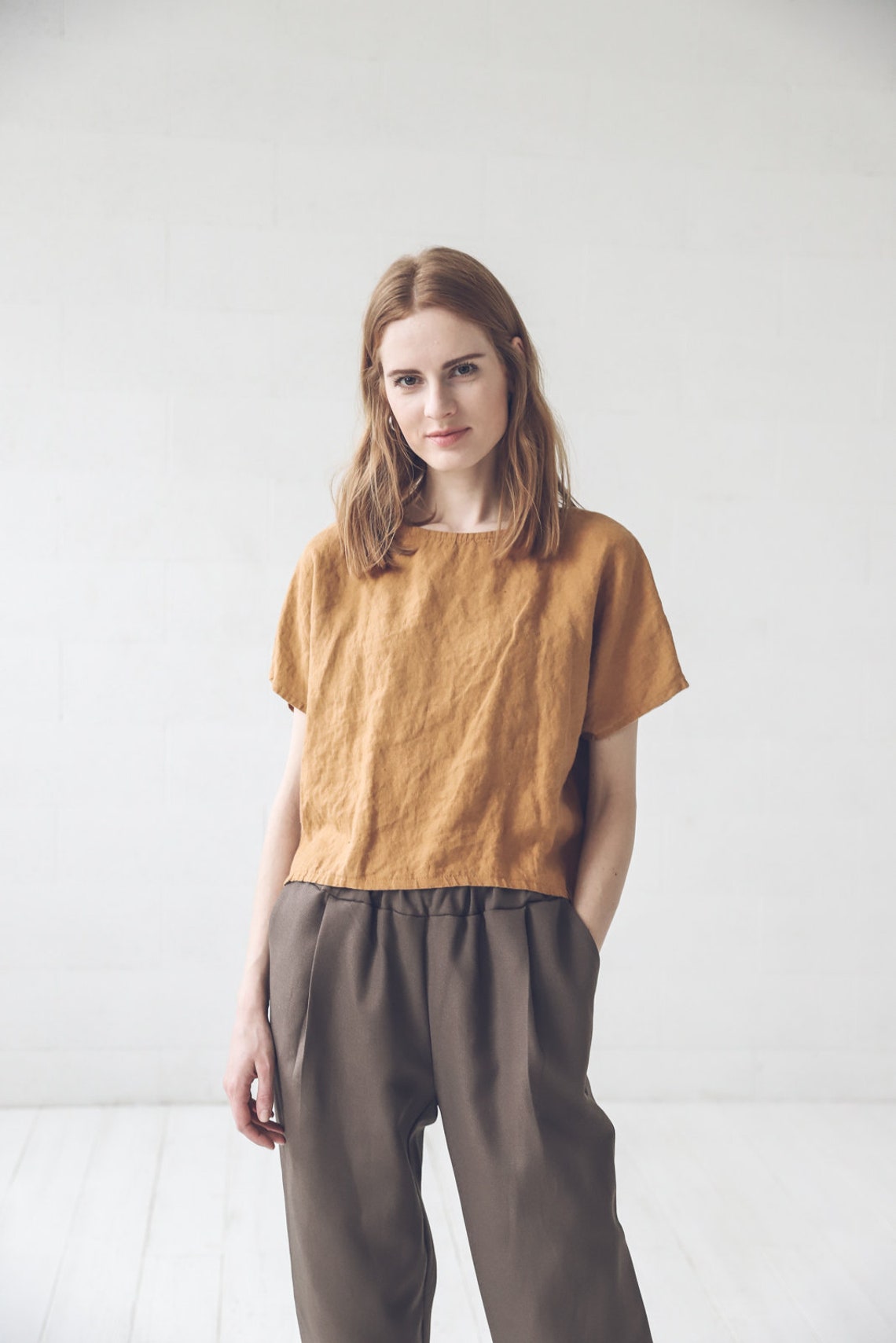 Loose Linen Top / Oversized Linen Tee / Blouse for Women - Etsy
