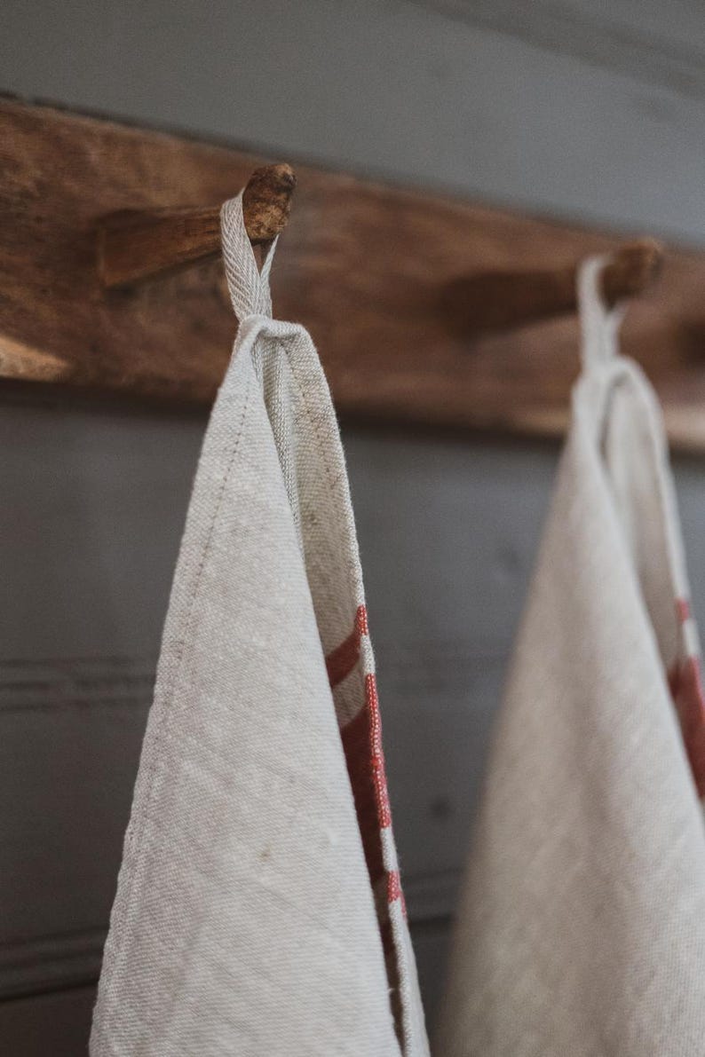 Striped French Linen Kitchen Towels, Set of 4: Eco-friendly European ...