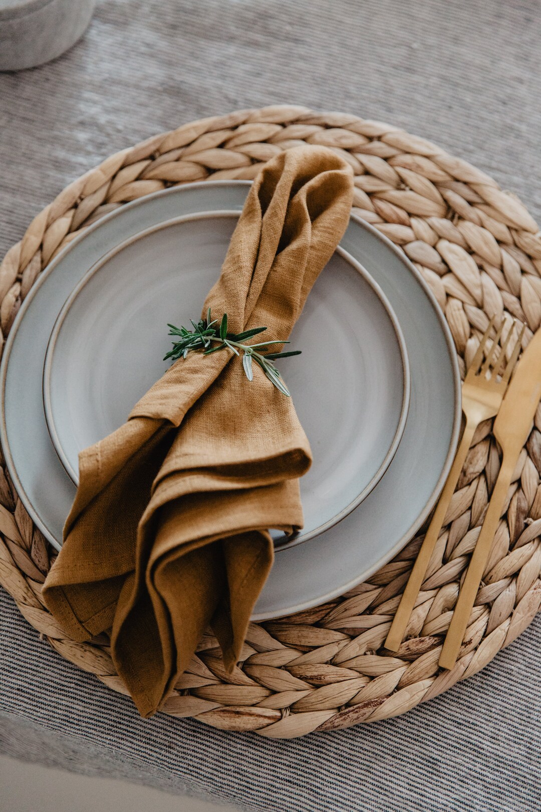 Linen Napkins Housewarming Gift / Linen Napkins Set Honey Gold of 4, 6 ...