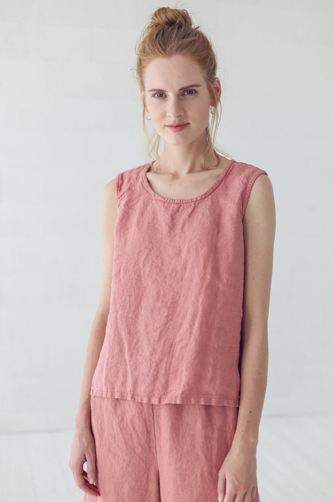European Linen Top: Sleeveless Summer Blouse - Etsy