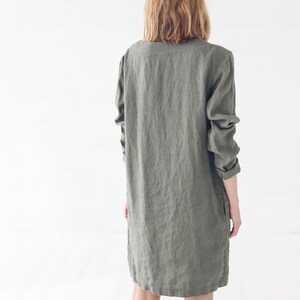 Simply Linen Tunic Dress, Long Sleeves Dress, Oversized Linen Tunic - Etsy