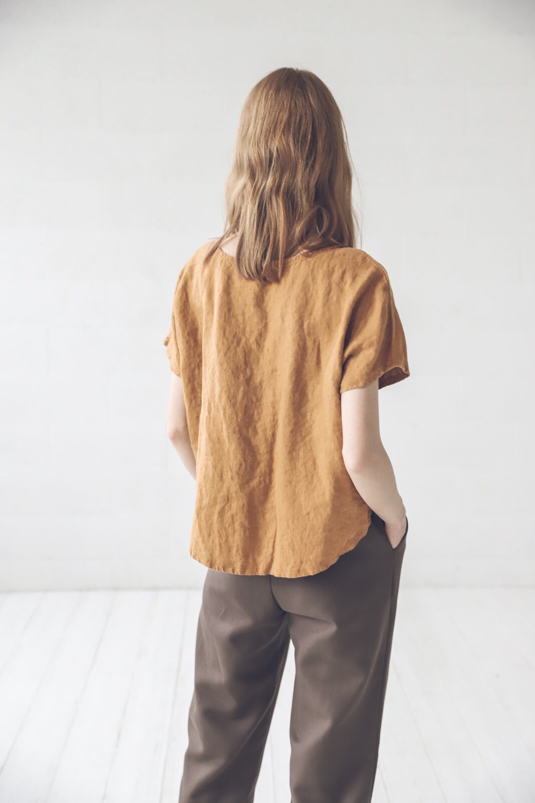Loose Linen Top / Oversized Linen Tee / Blouse for Women - Etsy