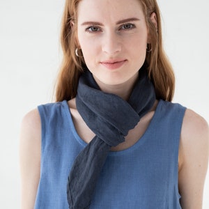 Small Linen Square Scarf, Linen Accessories, Multifunction Scarf ...