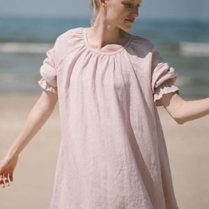 Linen Mini Summer Dress Lily in Light-weight Linen - Etsy