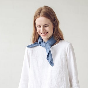 Small Linen Square Scarf, Linen Accessories, Multifunction Scarf ...