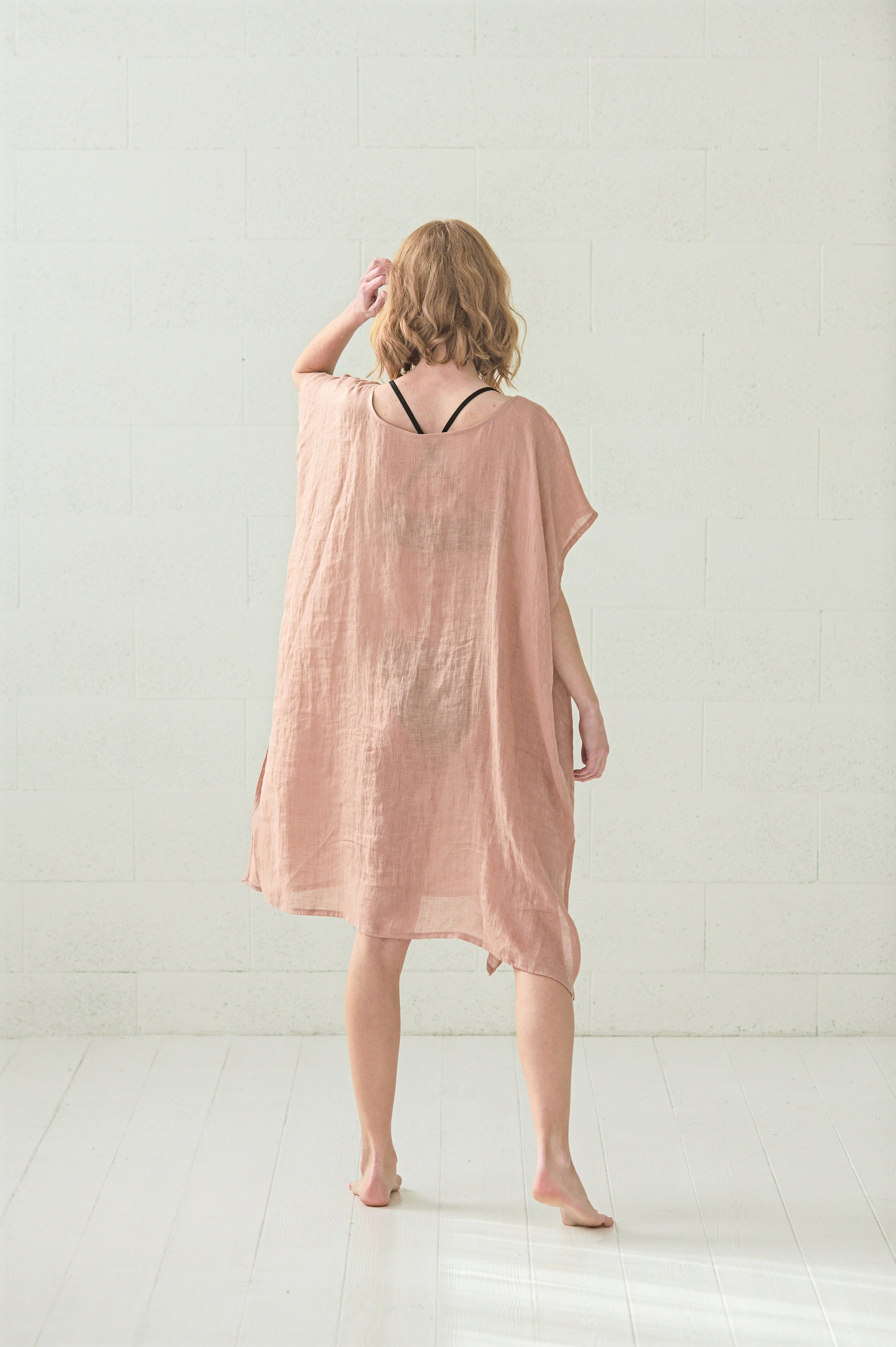 Light Linen Caftan Beach Dress / Women Beachwear / Oversize Casual ...