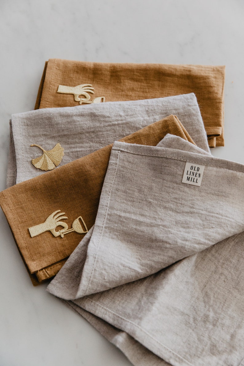 Linen Napkins Housewarming Gift / Linen Napkins Set Honey Gold - Etsy