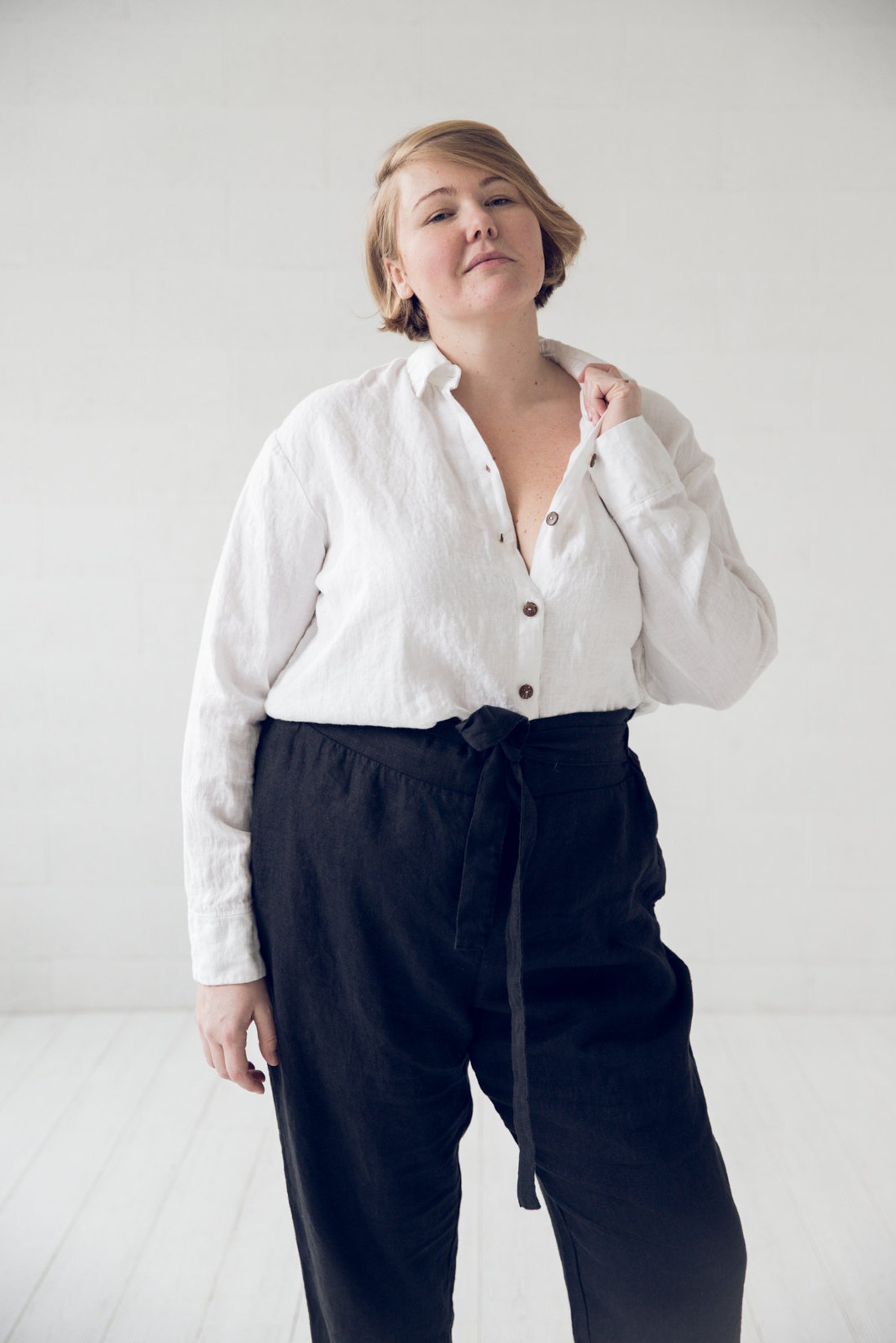 Classic Linen Shirt Long Sleeves Linen Shirt Plus Size Linen | Etsy