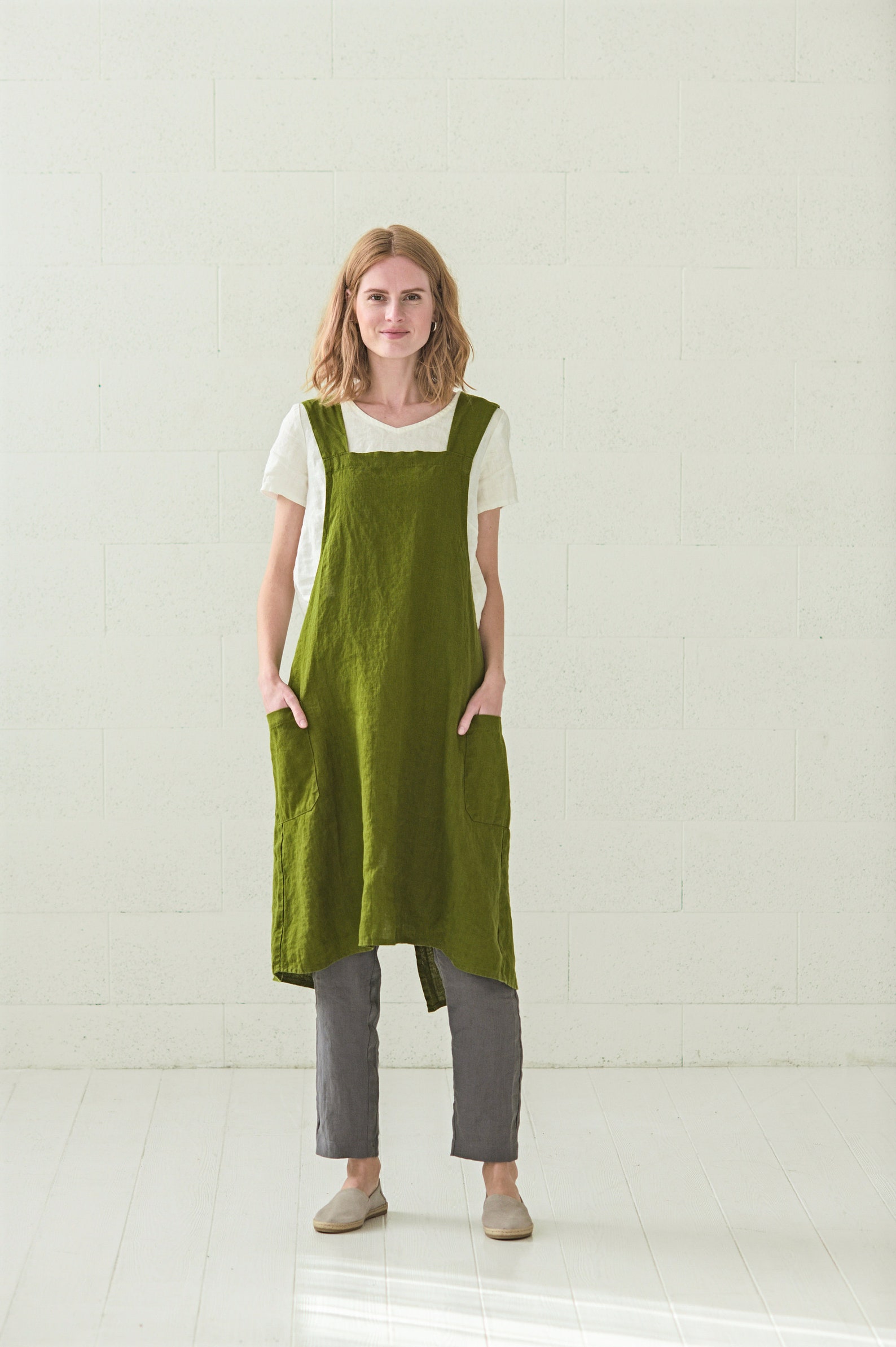 Linen Pinafore Apron Dress: Japanese A-style Crossback Apron - Etsy