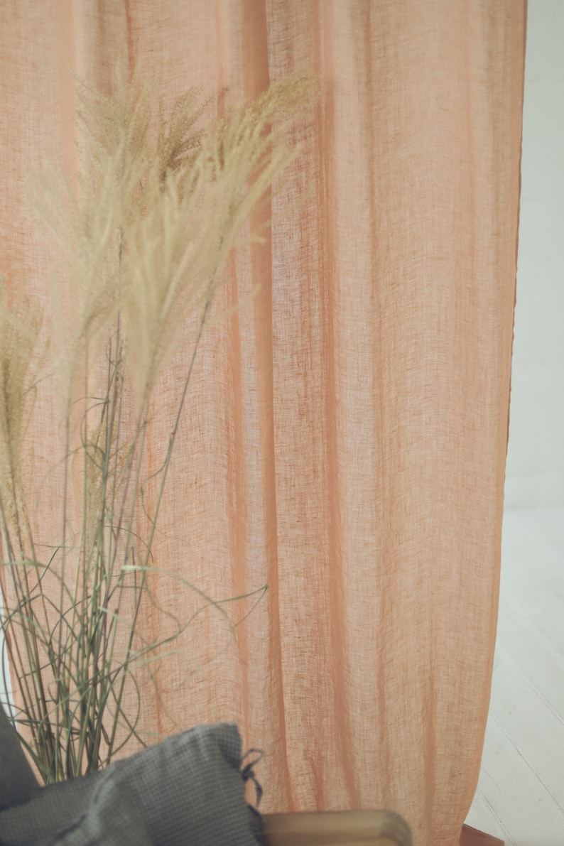 Tie Top Linen Sheer Day Curtain Panel Soft Washed Linen - Etsy