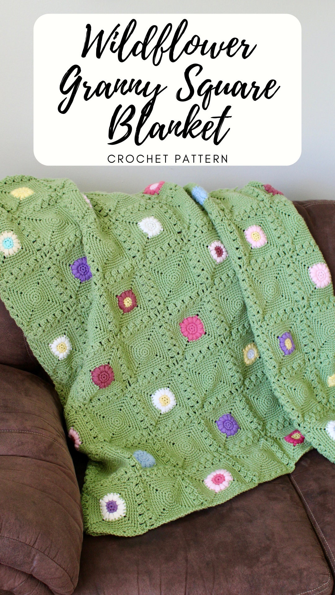 Wildflower Granny Square Blanket Crochet Pattern: Modern Daisy Design ...