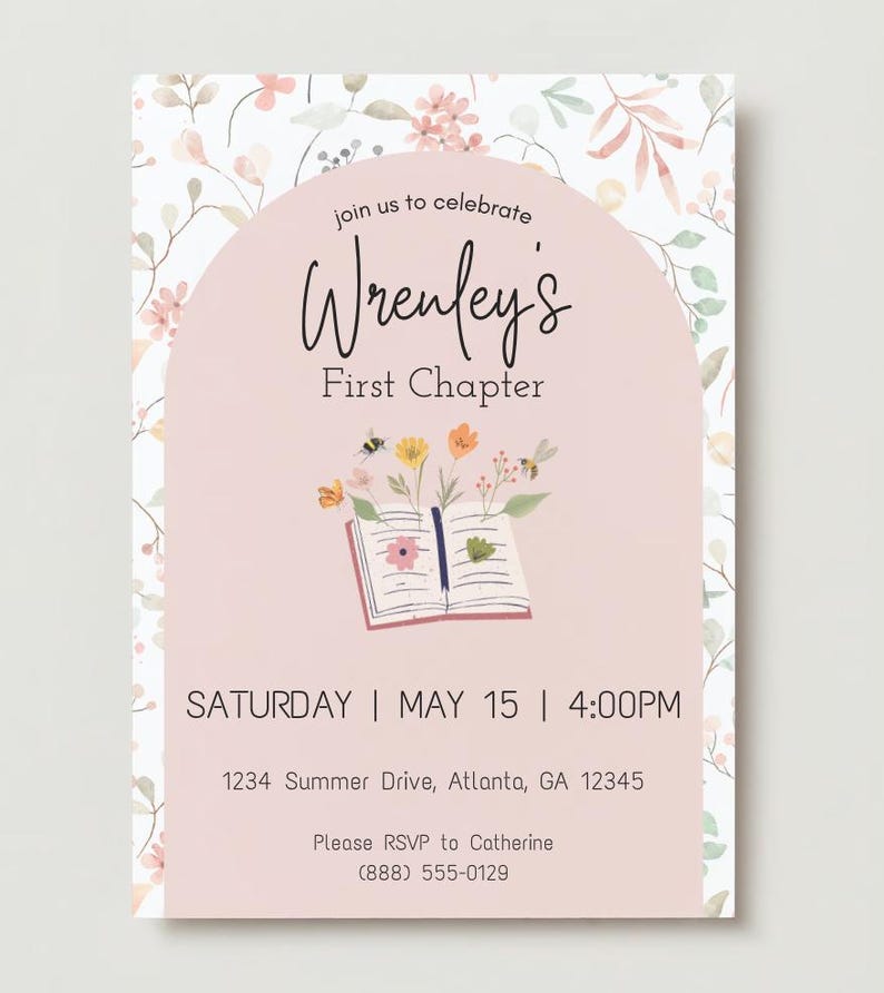 First Birthday Invitation | Storybook 1st Birthday | Book Theme Party ...