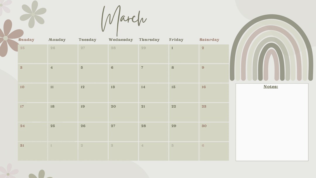 2024 Calendar Boho Printable - Etsy